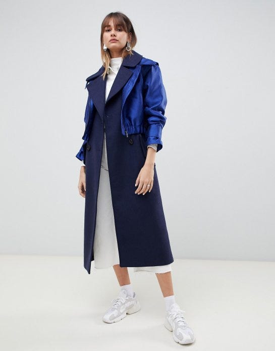 ASOS DESIGN + Formal Coat With Hybrid Overlay