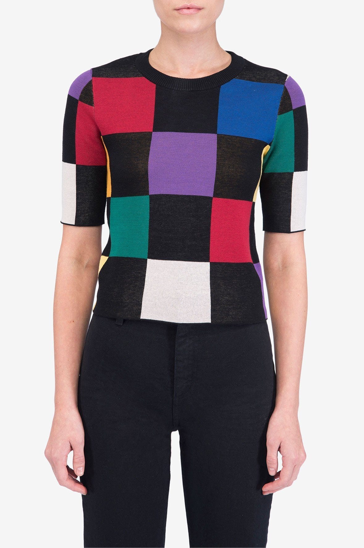 Staud + Bain Top Rainbow Check