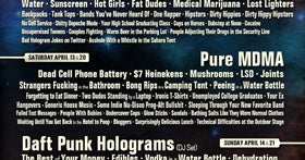 Fake Coachella Line Up Poster - Funny Music Festival Moments