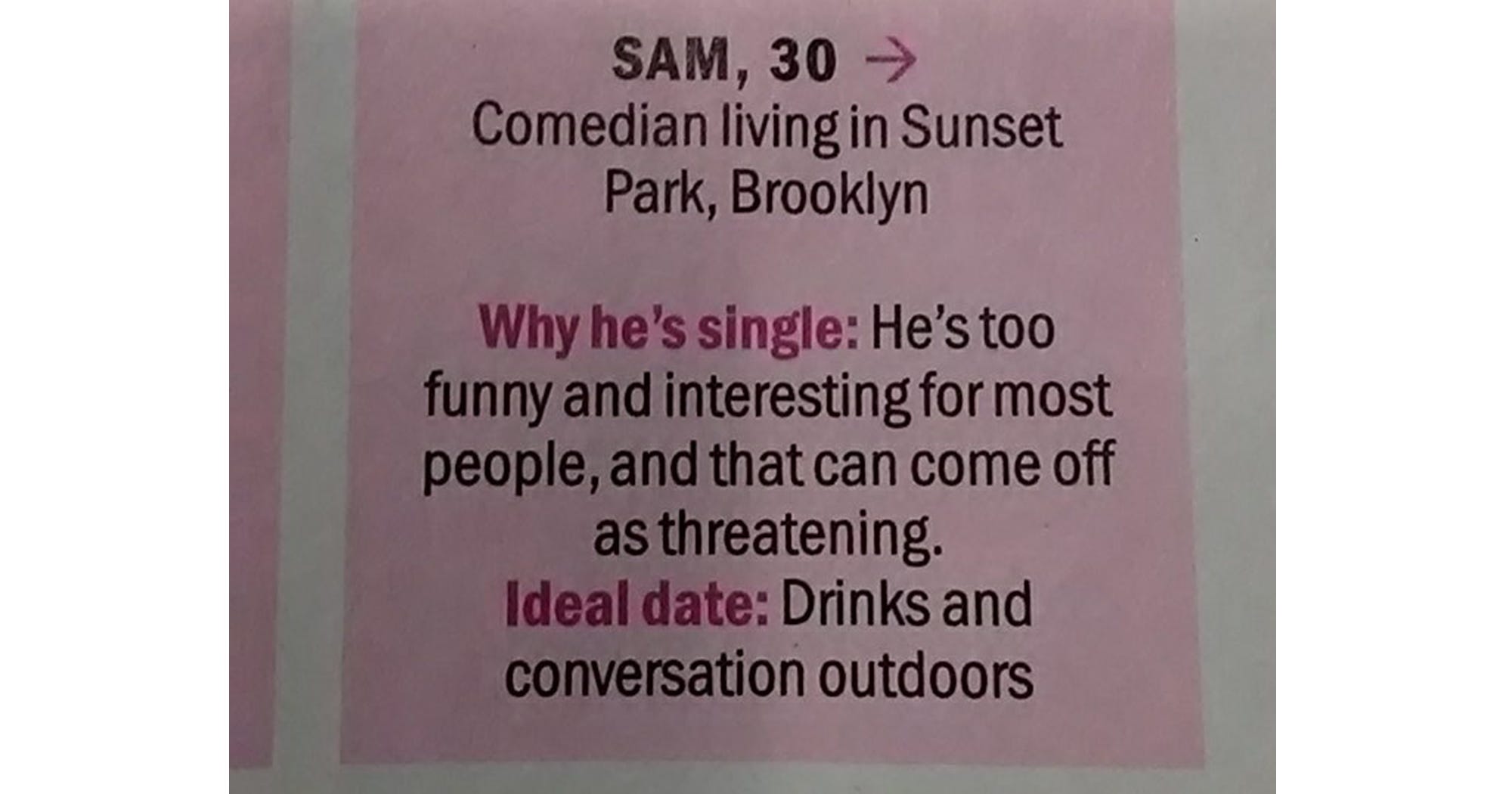 Time Out New York Undateables Man Too Interesting Funny