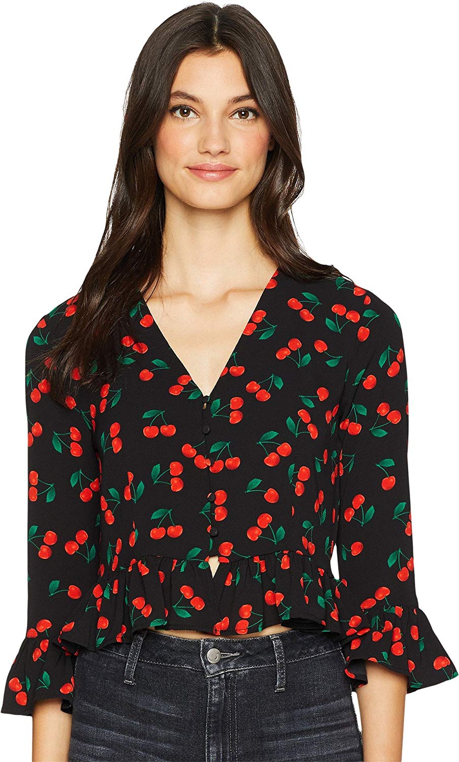 Romeo & Juliet Couture + Cherry Print Top