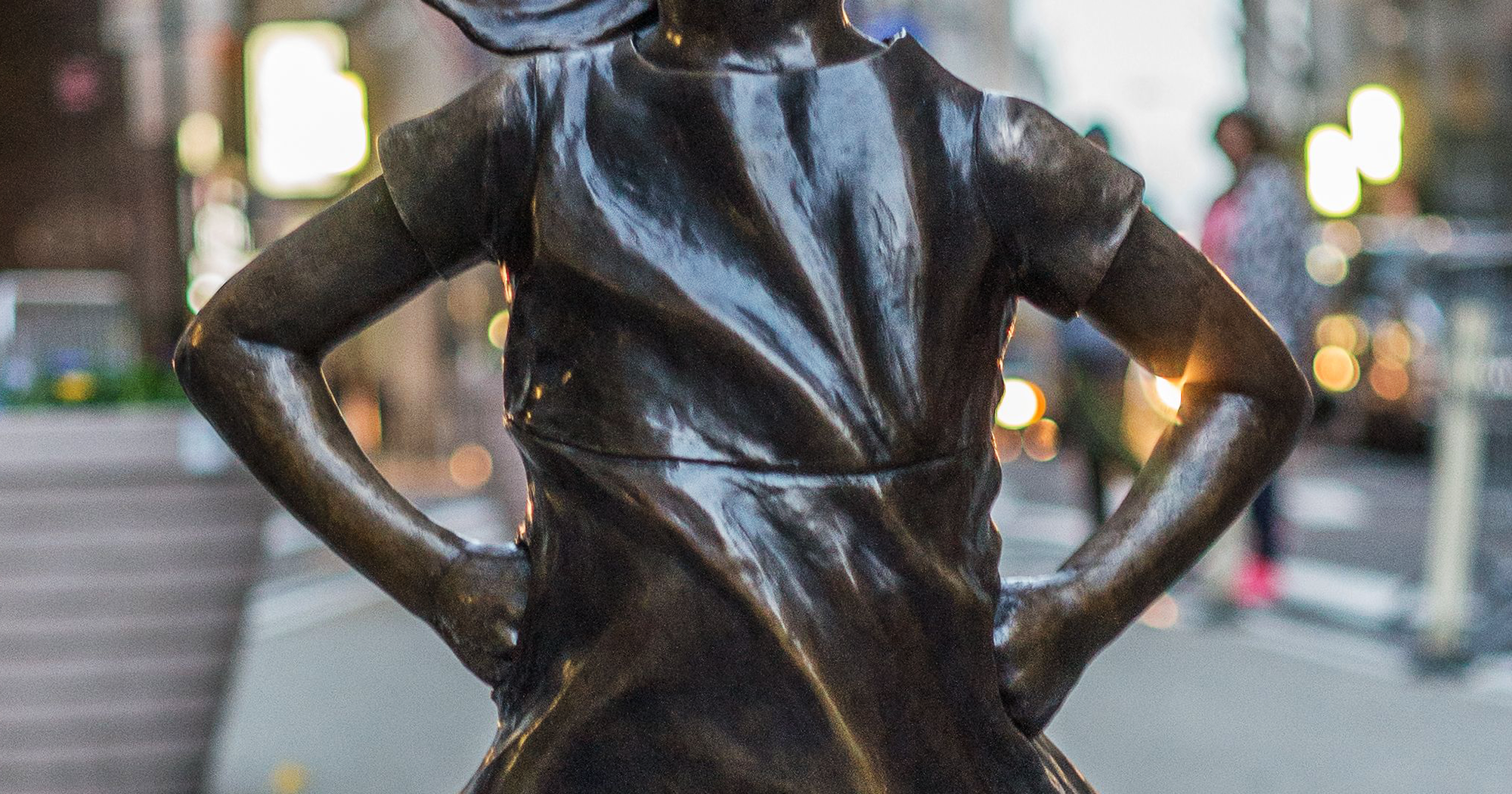 Fearless Girl Peed On By Dog Statue, Pissing Pug