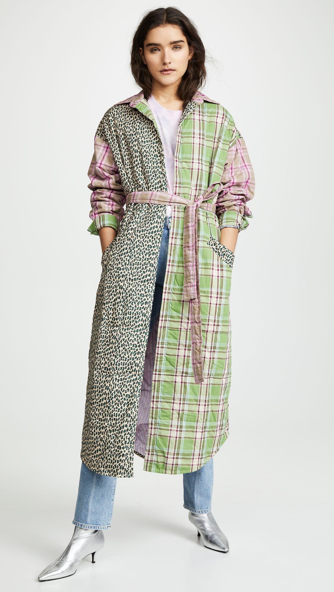 Natasha Zinko + Padded Oversized Plaid Robe Coat