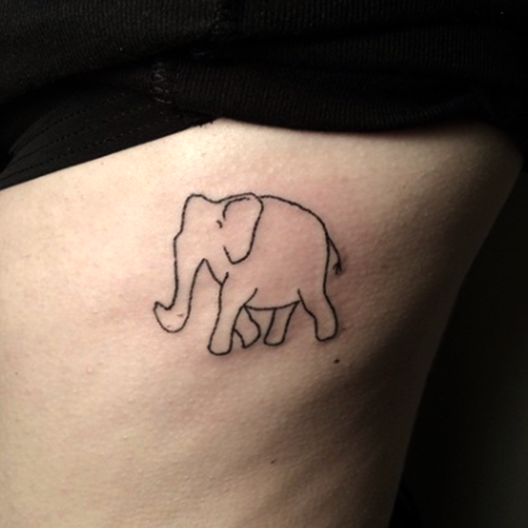 Simple Elephant Tattoo Trunk Up