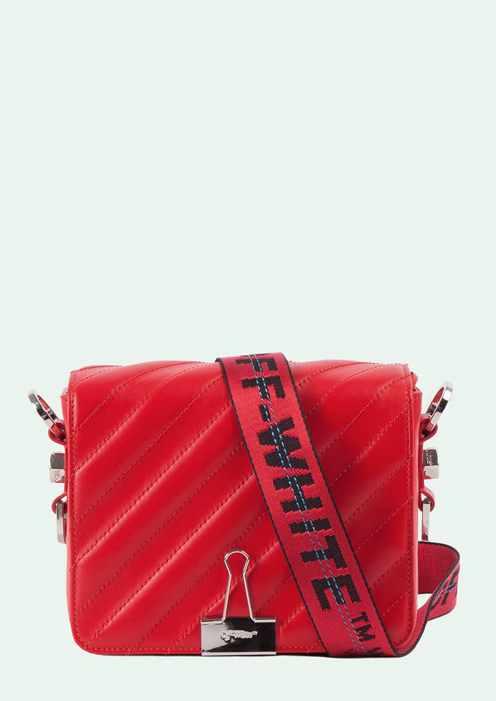 Off White + Red Padded Binder Clip