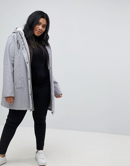 ASOS CURVE + Borg Raincoat
