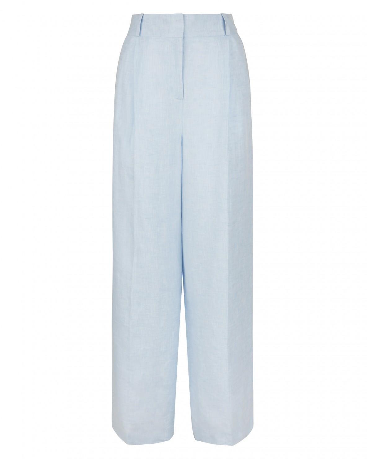 Jaeger + Wide Leg Linen Suit Trousers