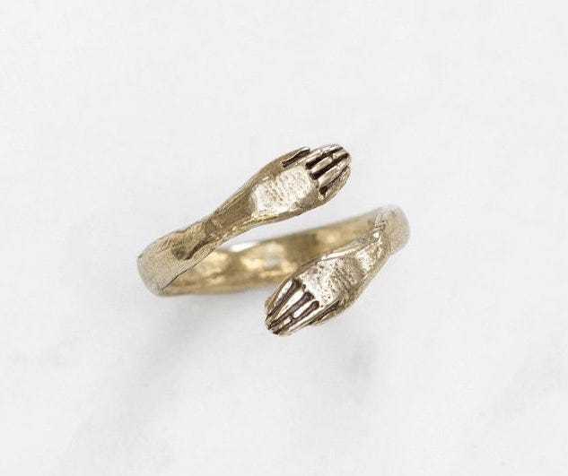 Datter + Golden protective hand ring