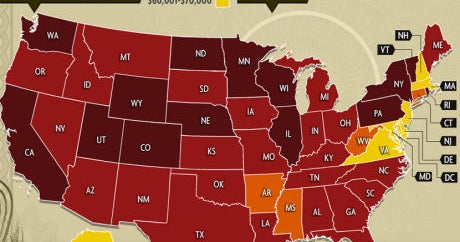 Map Shows Richest, Poorest And Happiest States