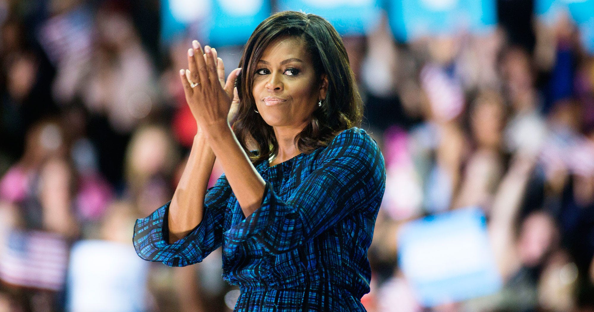 Michelle Obama State Dinner 2016 Chainmail Versace Gown