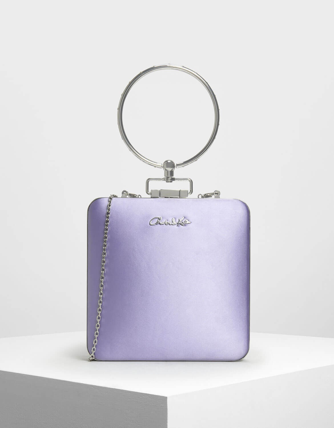 Charles & Keith + Satin Push Lock Bracelet Clutch