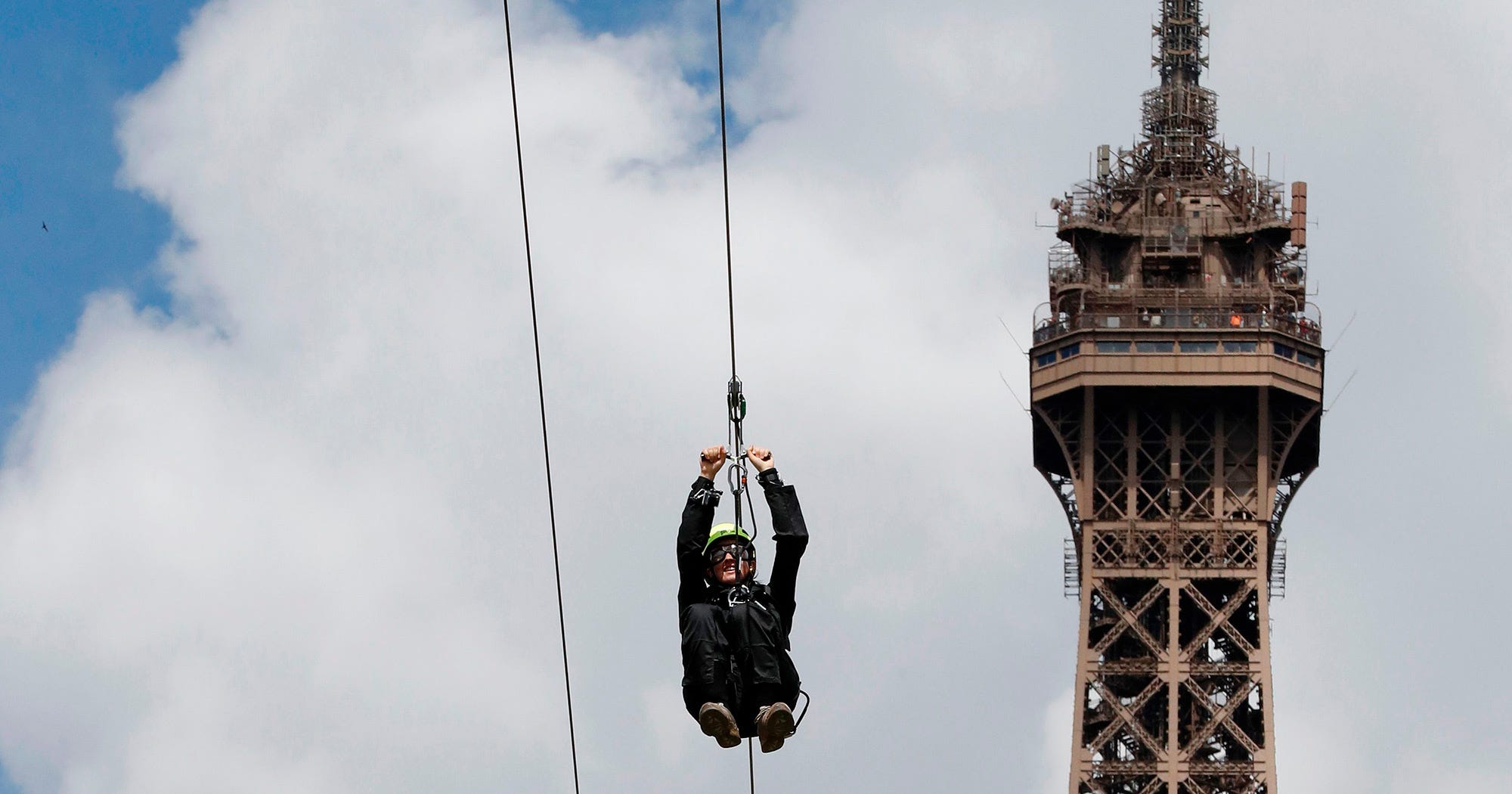 Eiffel Tower Zip Line Perrier French Open Le Smash