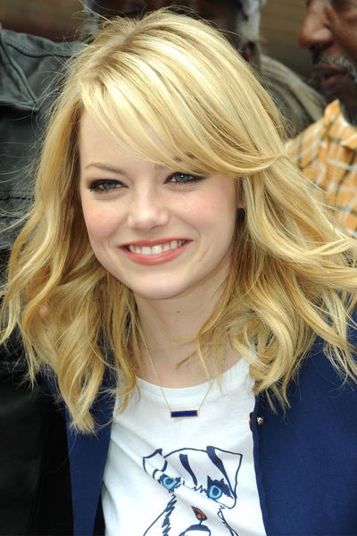 Emma Stone Side Swept Bangs