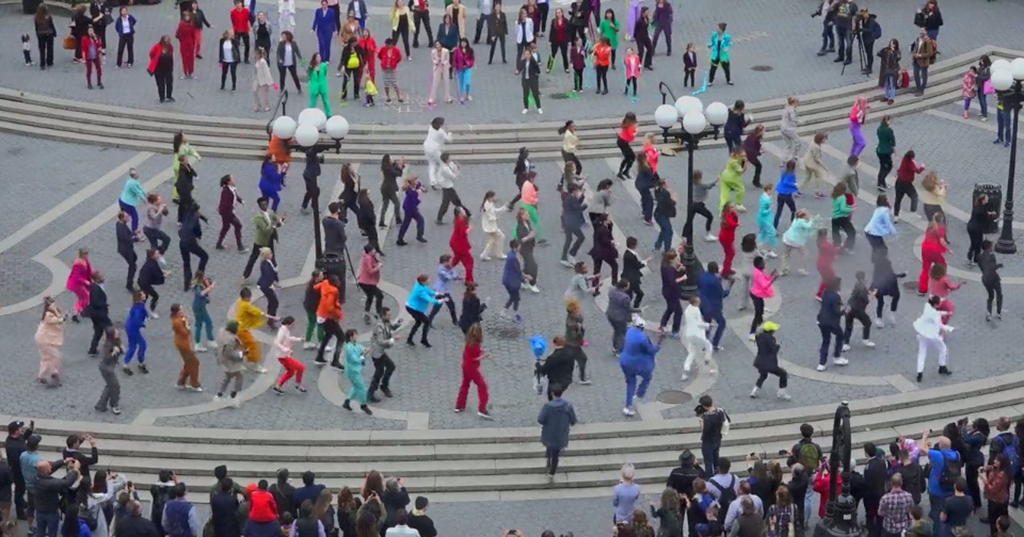Hillary Clinton NYC Flash Mob Pantsuit Dance