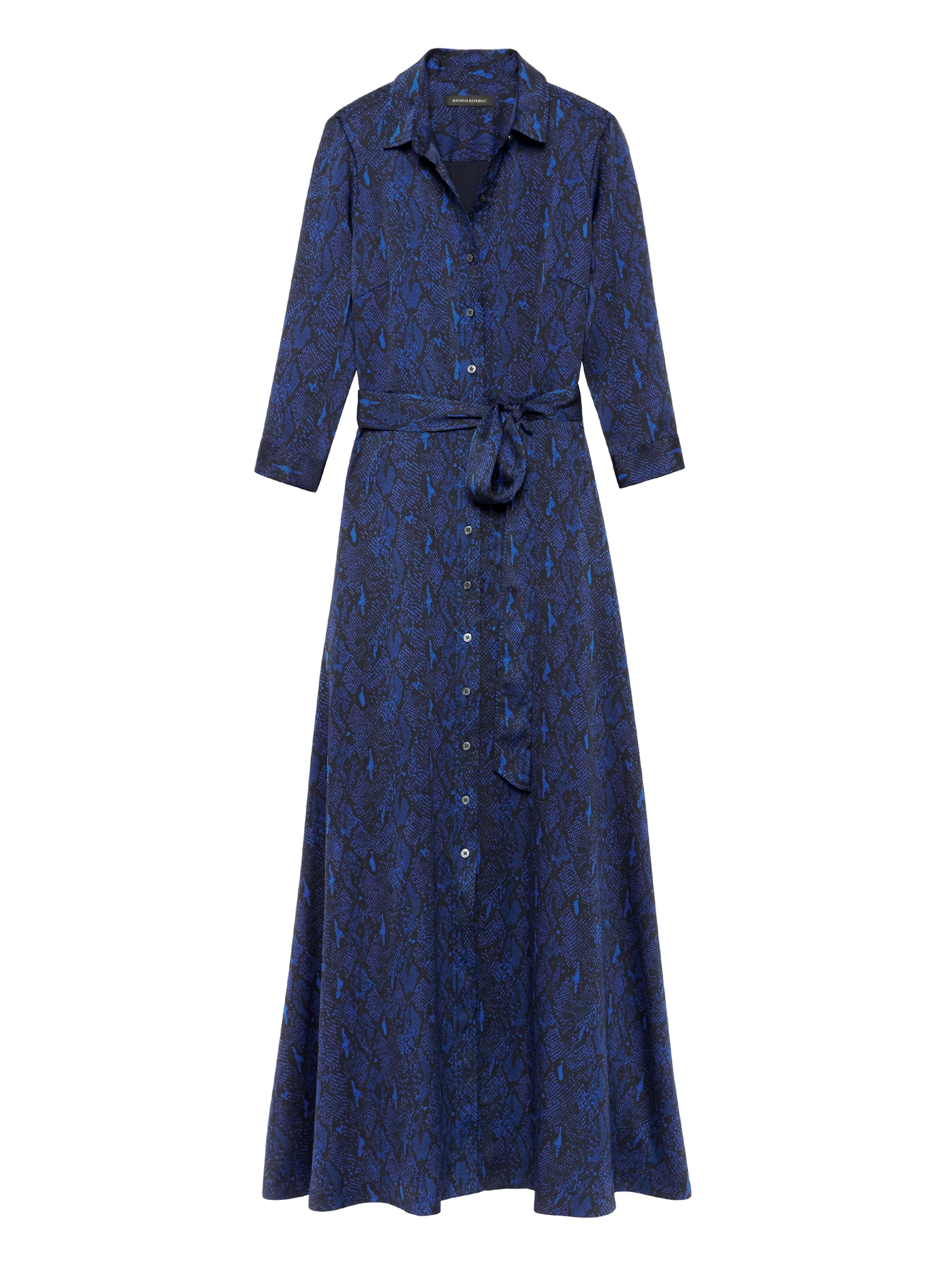 Banana Republic + Snake-Print Maxi Shirtdress