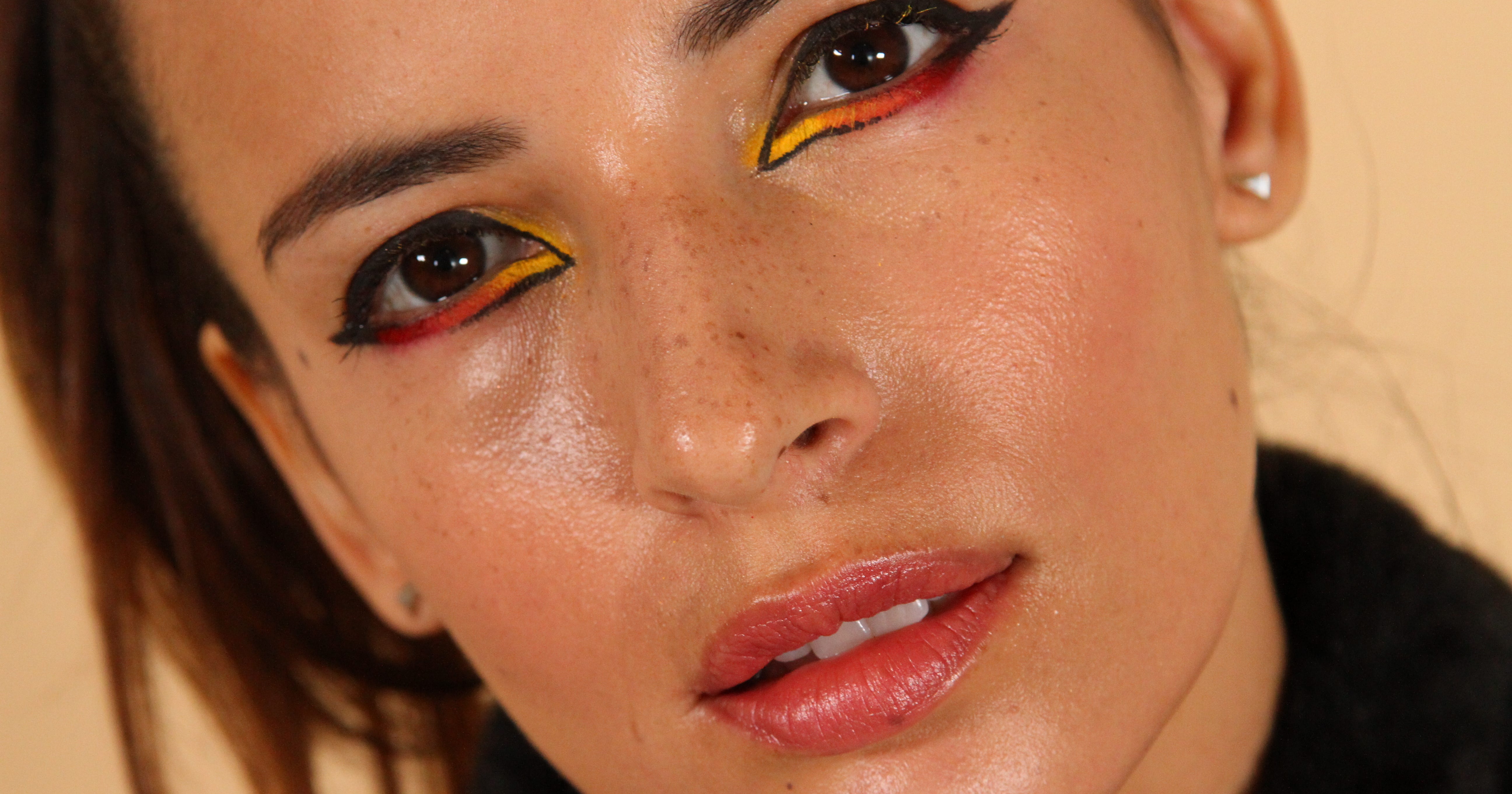 Red Eyeliner Orange Yellow Fiery Eye Makeup Tutorial
