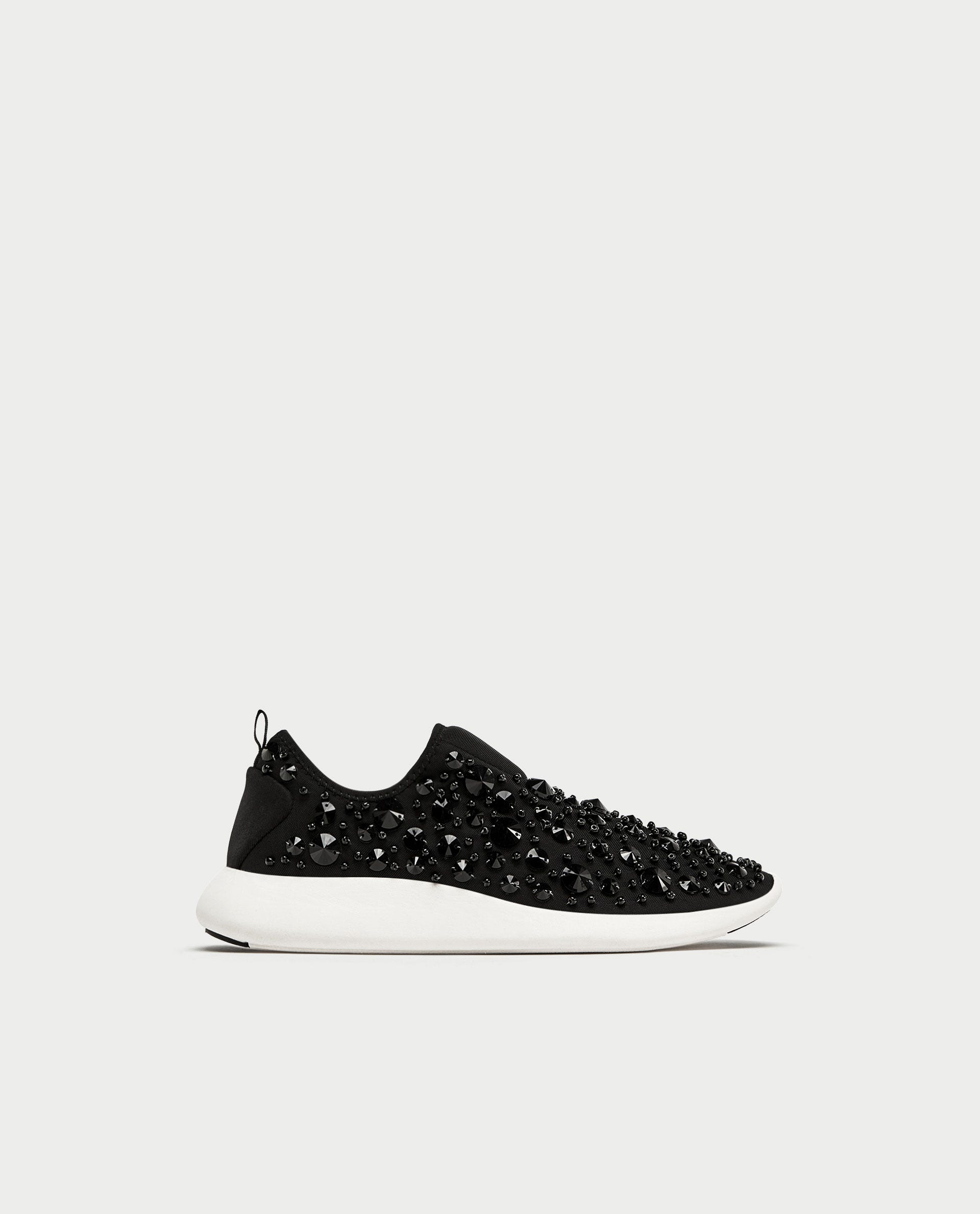 Zara + Beaded Sneakers