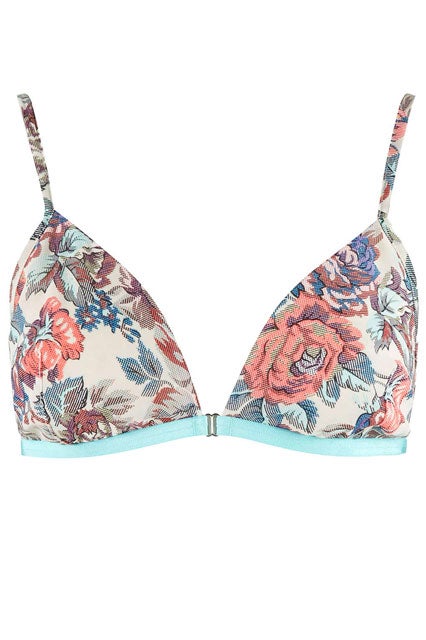 Topshop + Floral Chiffon Triangle Bra