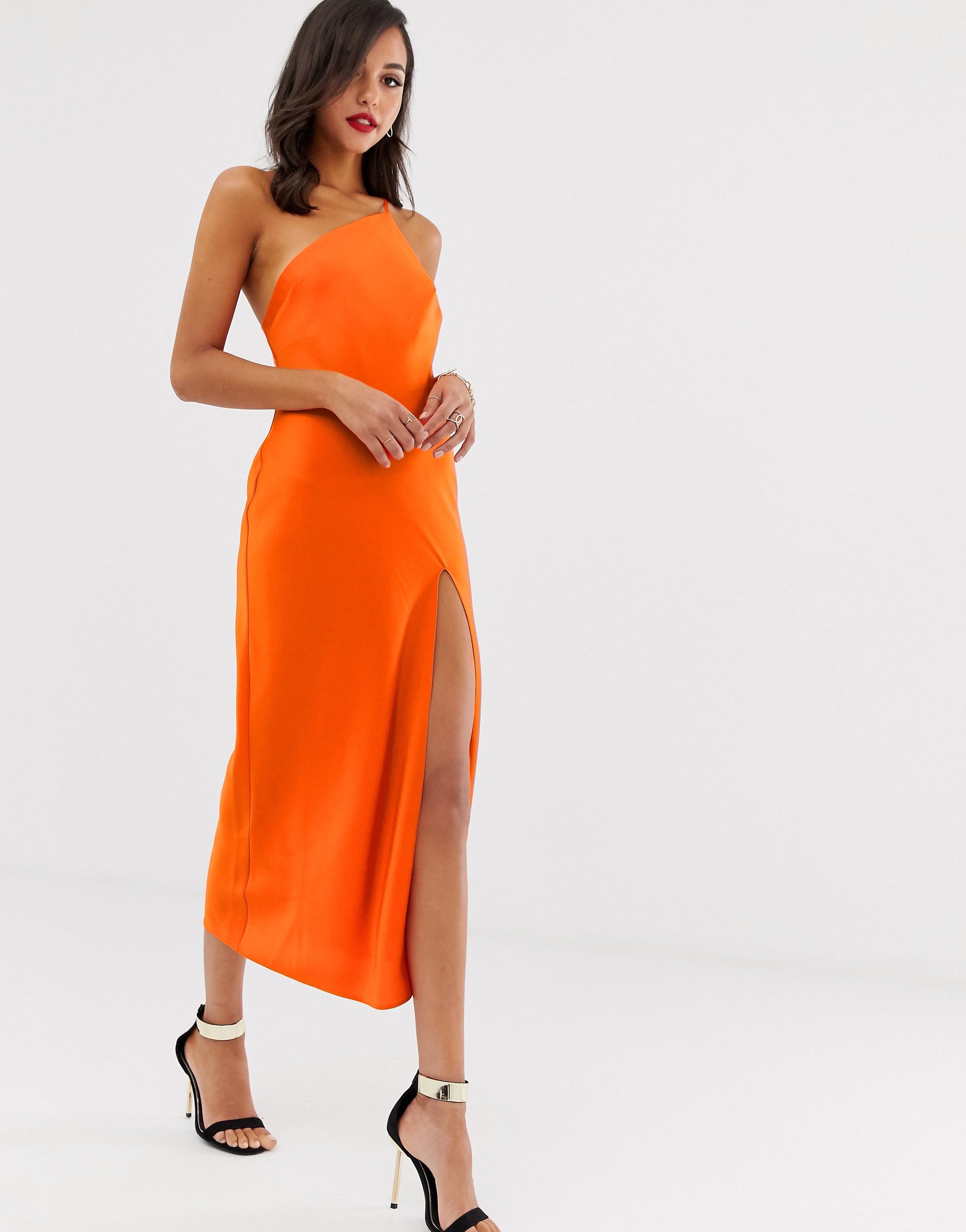 ASOS DESIGN + One Shoulder Midaxi Dress