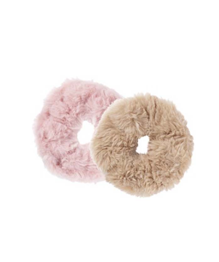 Kitsch + Set of Two Faux Fur Scrunchies