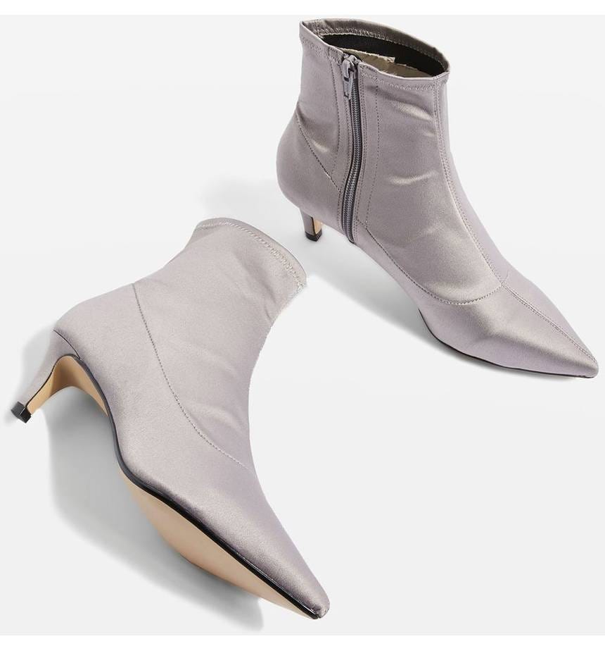 Topshop + Bon Bon Satin Sock Bootie