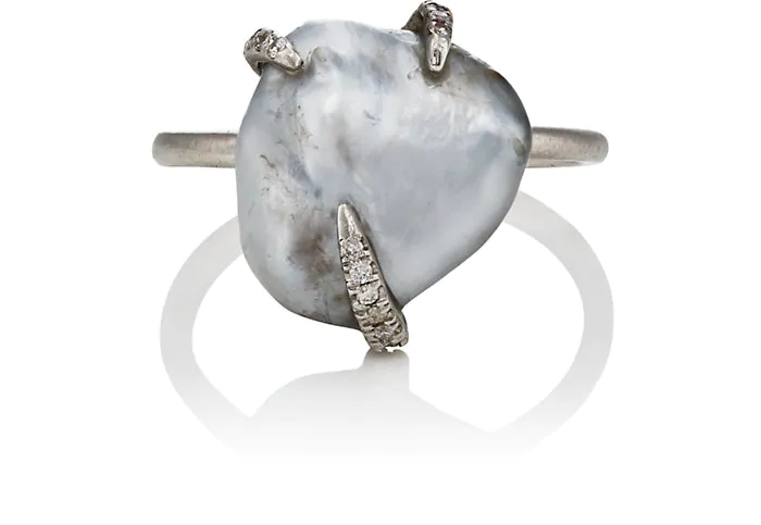 Samira 13 + Tahitian Keshi Pearl Claw Ring