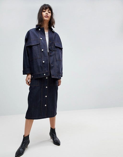 ASOS + Co-ord Utility Oversized Denim Jacket