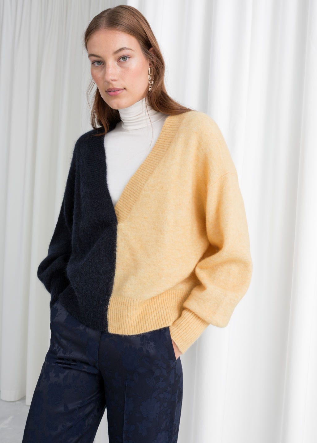 & Other Stories + Plunging V-Cut Sweater