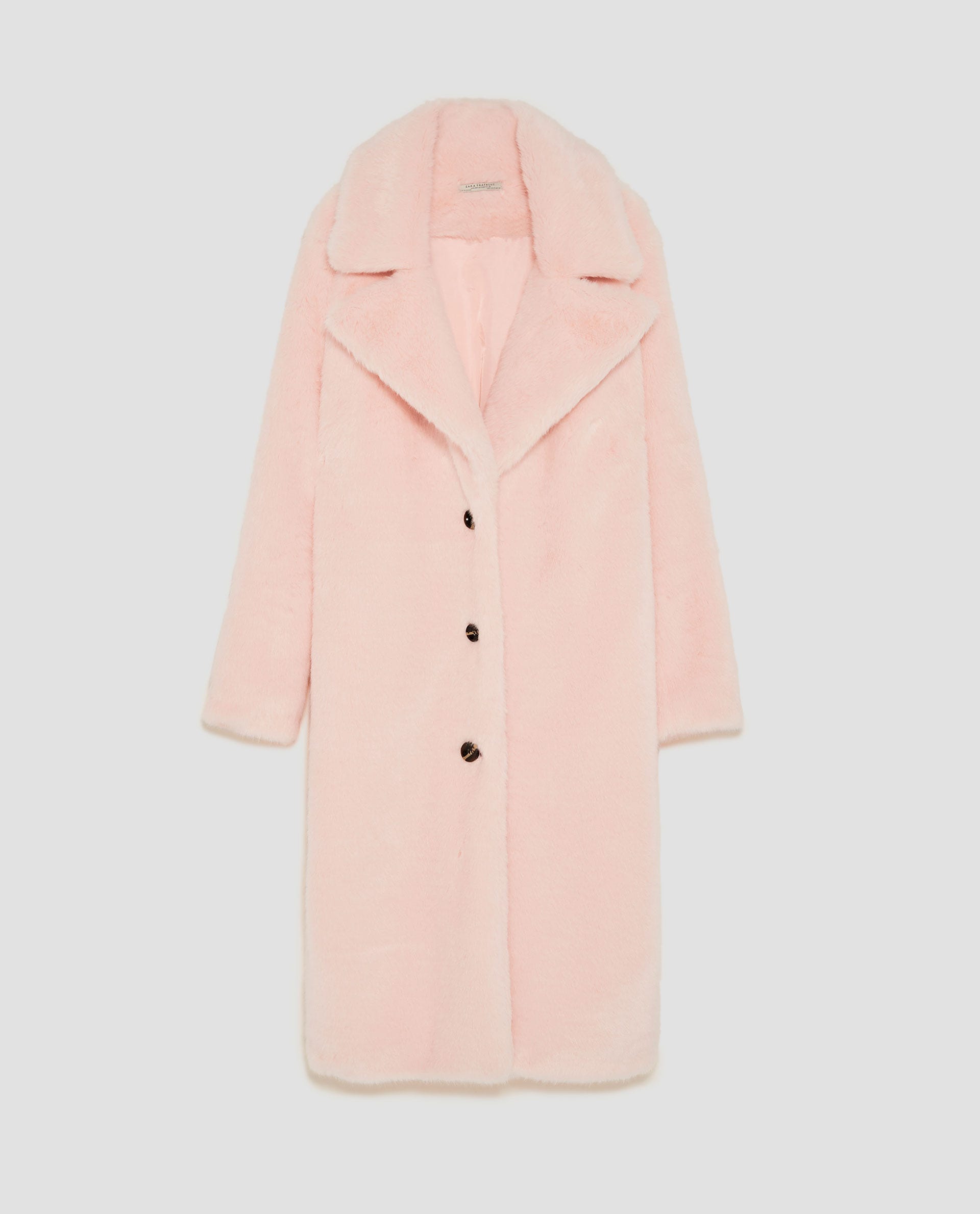 Zara + Colored Faux Fur Coat