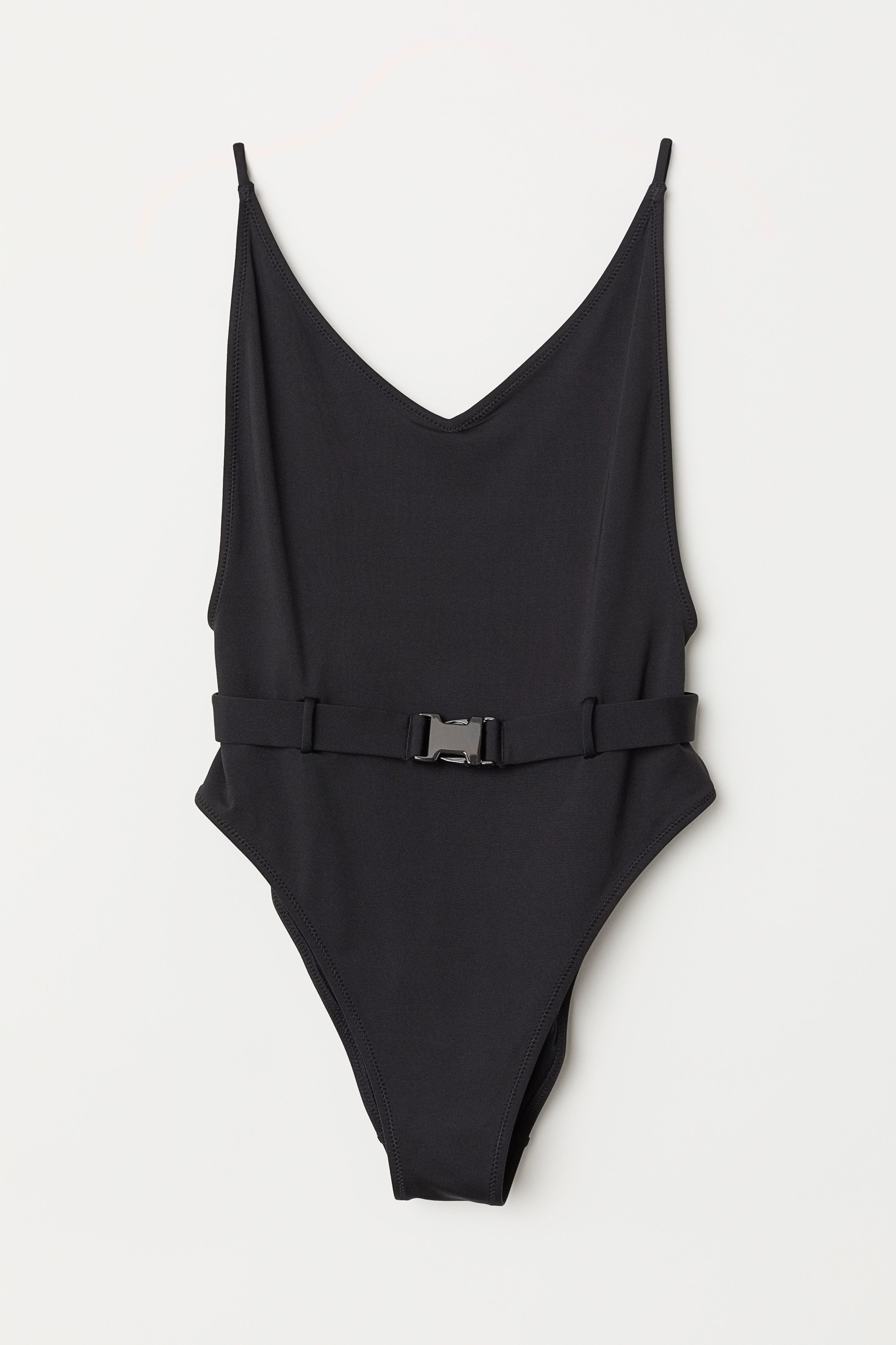H&M + V-Neck Swimsuit High Leg