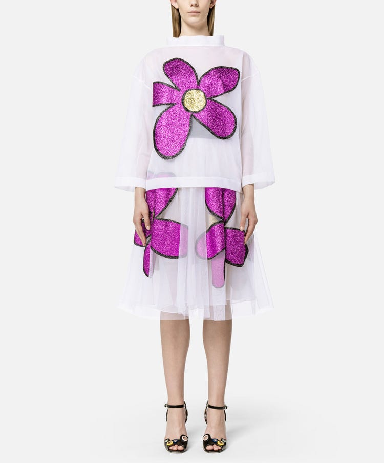 Christopher Kane + Long Sleeve Flower Top