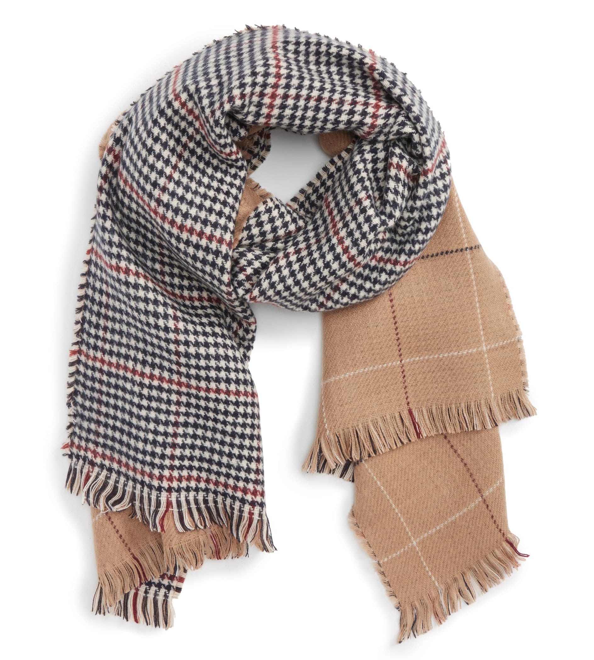 BP. + Reversible Houndstooth & Grid Scarf