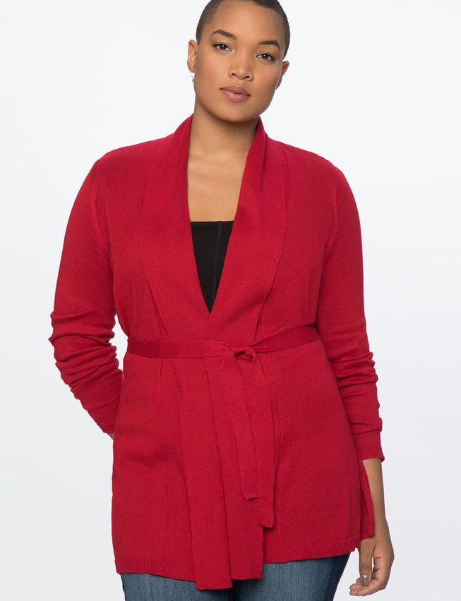 Eloquii + Tie Waist Cardigan