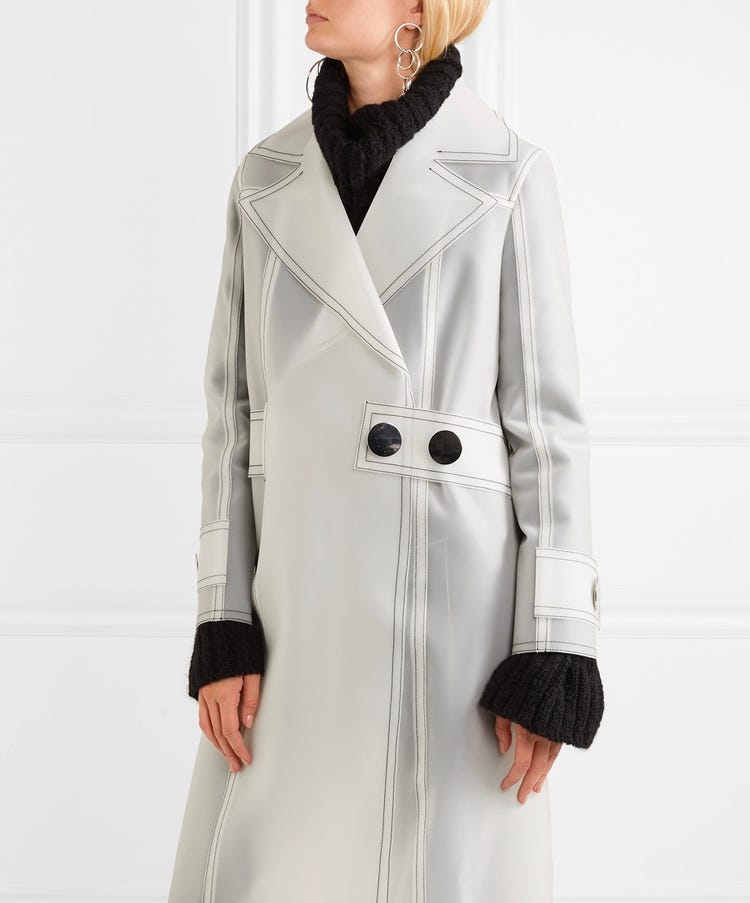 Wanda Nylon + Belted Rubberized PU Coat