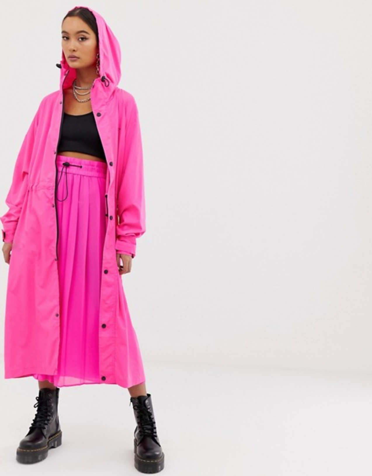Collusion + Longline Anorak In Pink