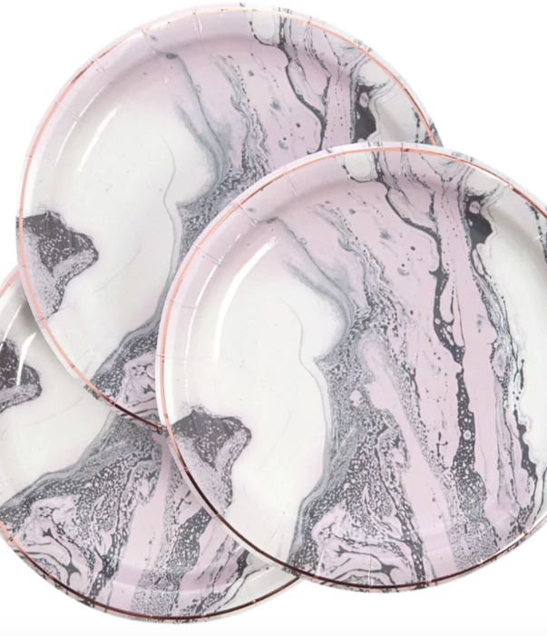 Forever 21 + Marble Print Large Paper Plate Set