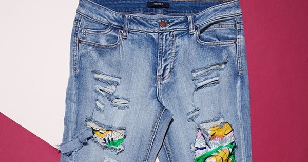 Easy DIY - Fashion Distressed Patchwork Jeans