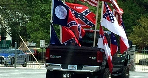 Confederate Flag Rally Held At Atlanta Area Theme Park