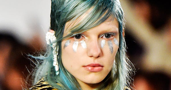 Paint Splatter Makeup NYFW Fashion Show Pictures