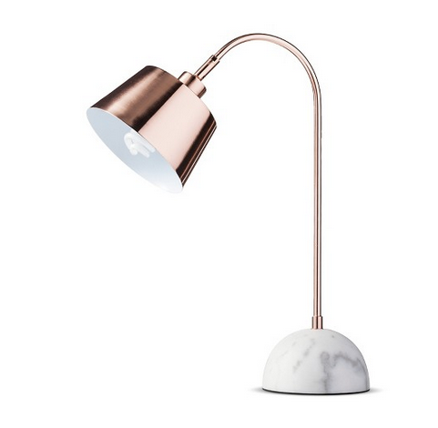 Target + Copper Task Lamp with White Marble Base