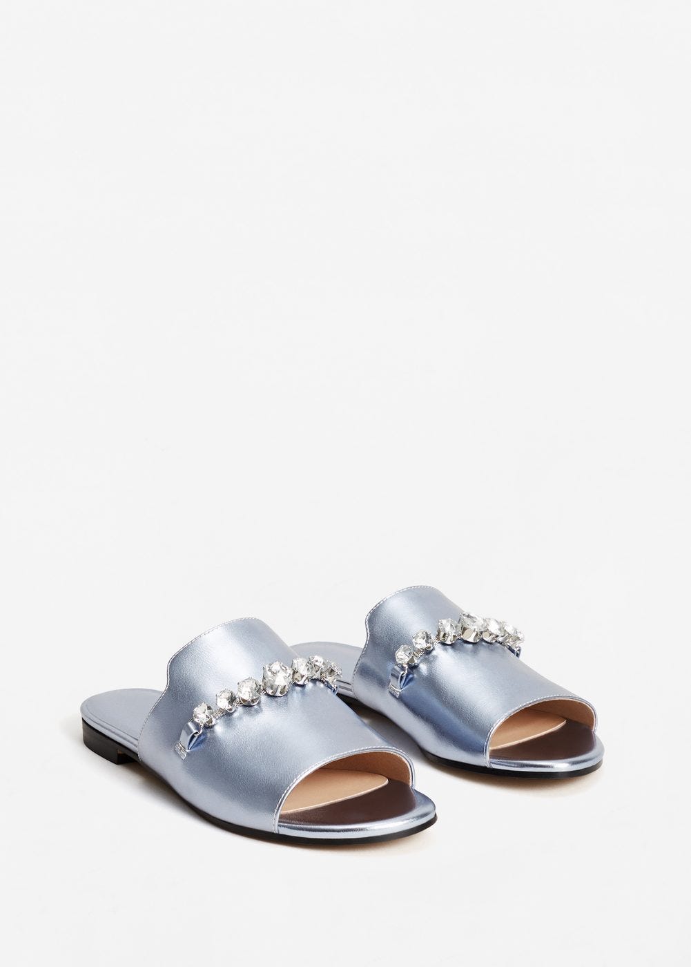 Mango + Crystal Metallic Sandals