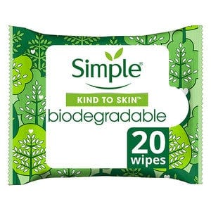 Simple + Biodegradable Cleansing Face Wipes