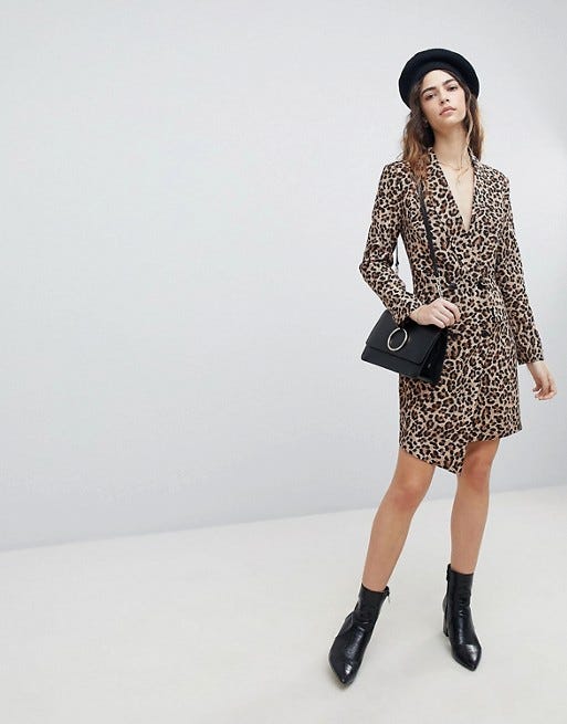 Unique 21 + Tuxedo Dress In Leopard Print