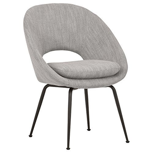Rivet + Rivet Modern Upholstered Orb Office Chair, 24.4″ W, Light Grey
