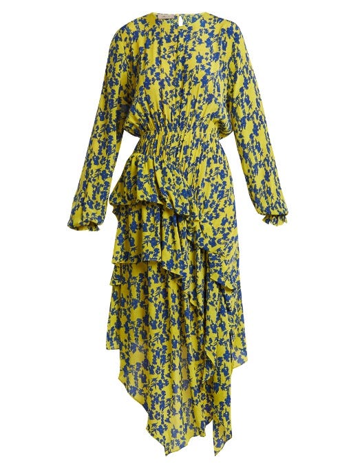 Preen Line + Eden floral-print ruffle-trimmed crepe dress
