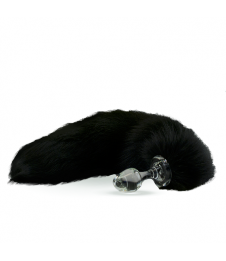 Crystal Delights + Black Fox Crystal Minx Real Fur Tail Plug