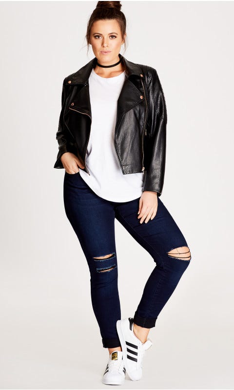 City Chic + Ripped Skinny Harley Jean