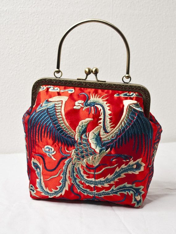BoutiqueJs + Chinese Stitched Phoenix Handbag
