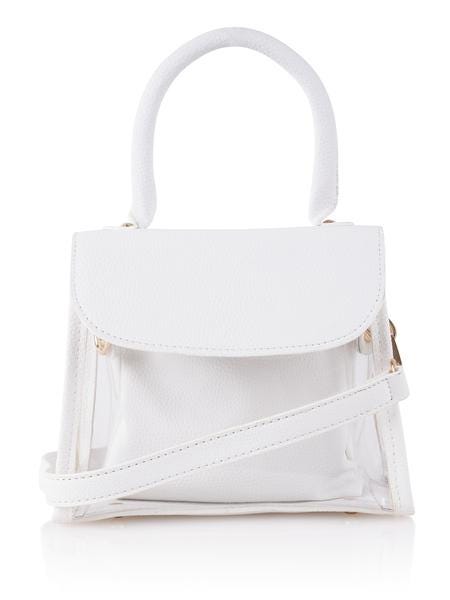 Fivestory New York + Mini PVC Top Handle Bag in White