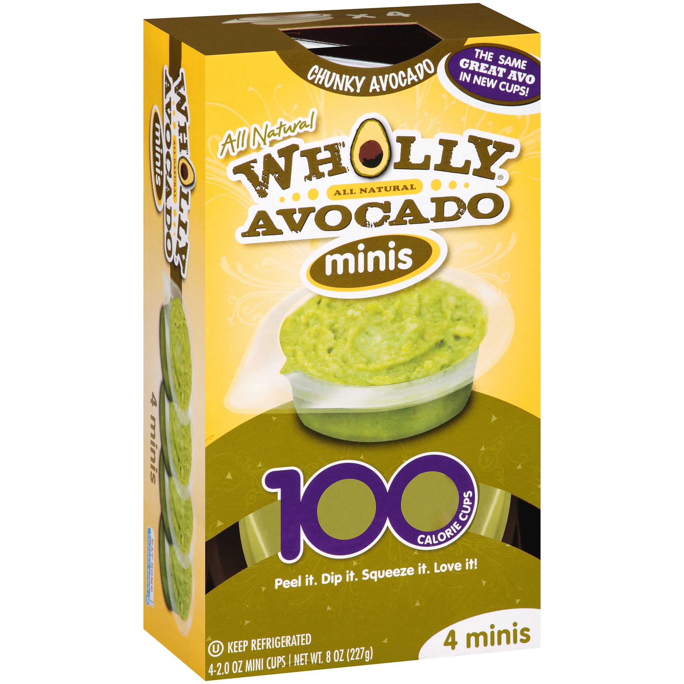 Wholly Guacamole + Wholly Guacamole Minis, Chunky Avocado, 2 Oz (Pack of 4)